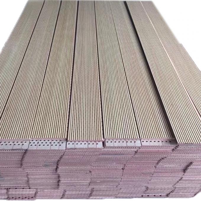 La madera perforada decorativa incombustible artesona la absorción sana ...